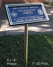 Eagle Scout project plaques, Cast alum - Screw/Stake/Post/Pole mount
