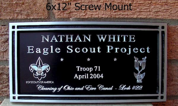 Eagle Scout project plaques, Cast alum - Screw/Stake/Post/Pole mount